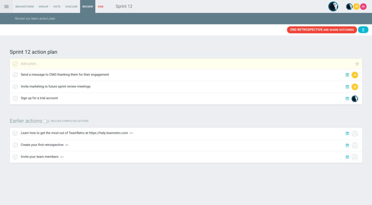 KALM Retrospective - TeamRetro