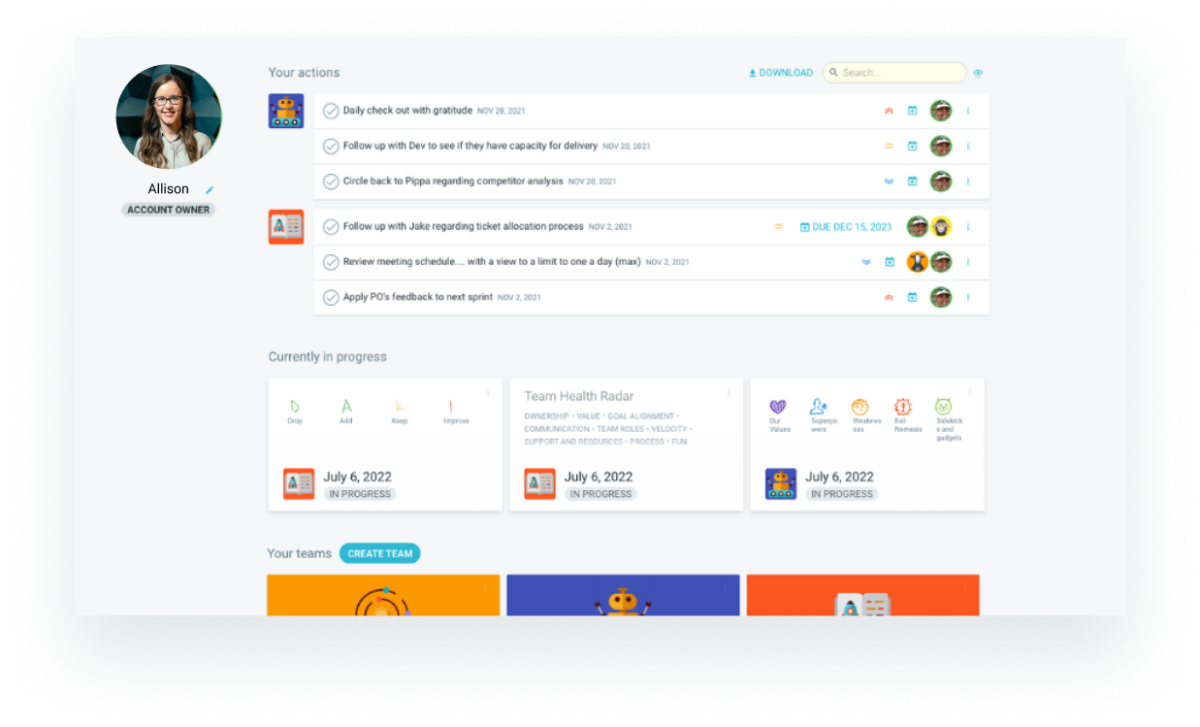 TeamRetro Retrospective Features - Streamline Agile Retrospective